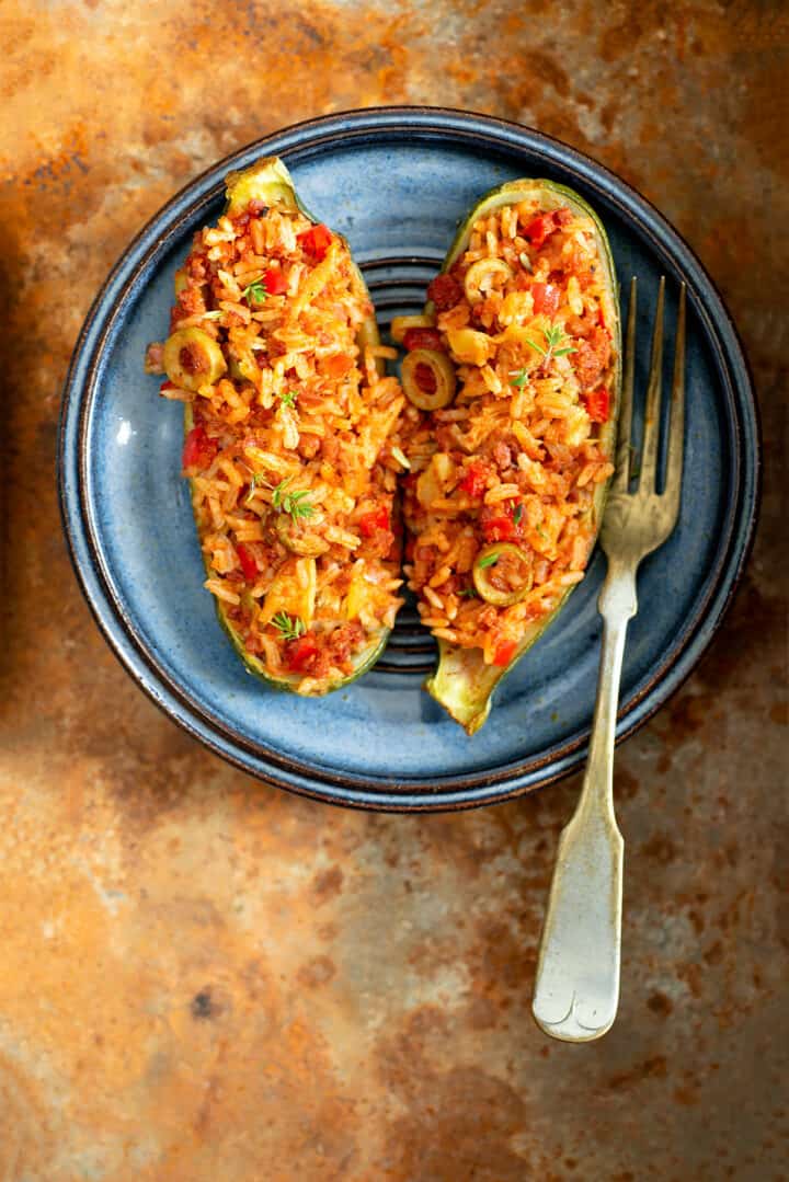 Best Chorizo & Rice Stuffed Zucchini Recipe 5⭐ - Tia Clara
