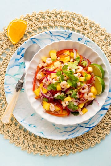 Ceviche de Camarones y Mango [Video+Recipe] - Tia Clara